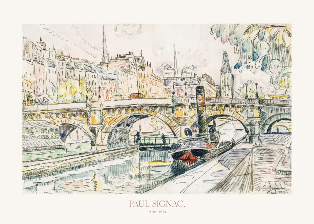Paul Signac: Tugboat At the Pont Neuf, Paris 1923 Poster | People ...