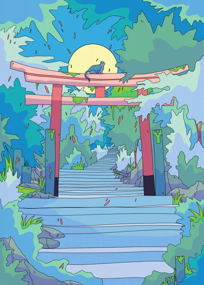 Stephen Wade: The Cat and the Torii Gate | Abstract | Contemporary art ...