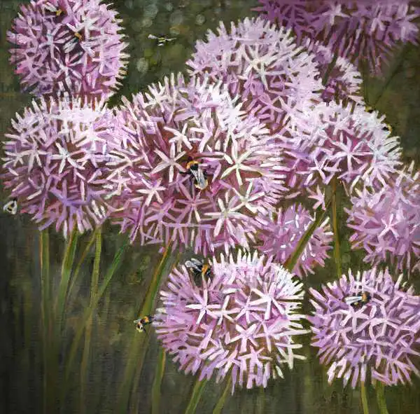 Hele White: Summer bees | Flowers | Contemporary art | Fine art prints ...