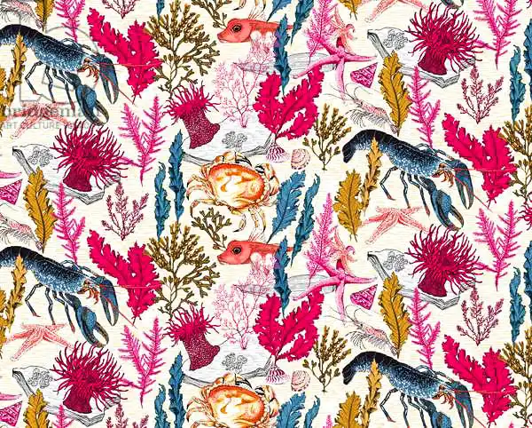 Sea Life Patterns Marine Life Pattern. Cute Sealife Seamless Pattern
