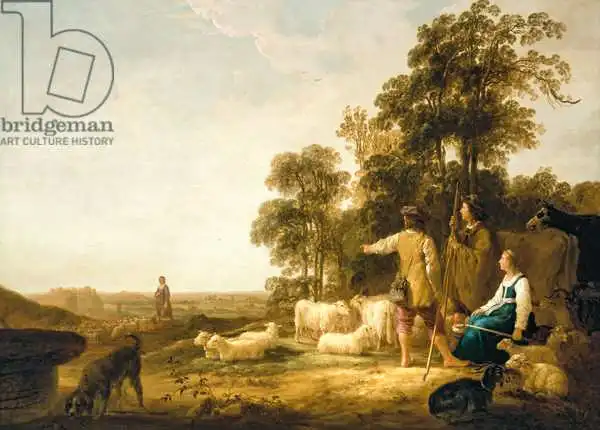 Aelbert Cuyp: A Landscape with Shepherds and Shepherdesses | People ...