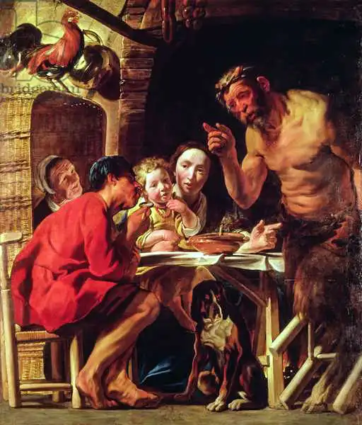 Jacob Jordaens: Peasants and the Satyr | Lidé | Baroko | Obrazy ...