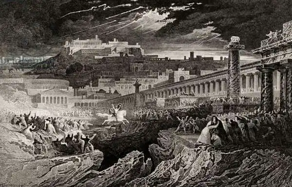 John Martin: Marcus Curtius riding into the chasm, engraved by H. Le ...