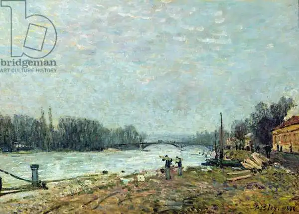 Alfred Sisley: After the Thaw, the Seine at Suresnes Bridge | Krajinka ...