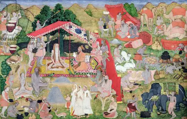 Indian school (18th century): Ms E-14 Tribal Leaders Meeting Hermits ...