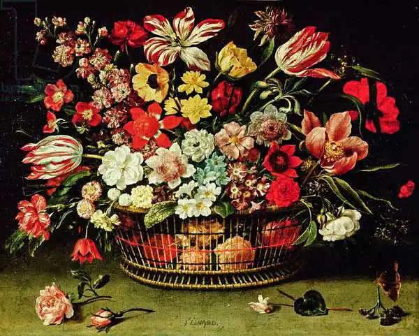 Jacques Linard: Basket of Flowers | Flowers | Baroque | Fine art prints ...